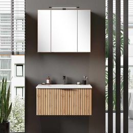Pharao24.de Waschplatz-Set f&uuml;r die Wandmontage LED Beleuchtung (zweiteilig)