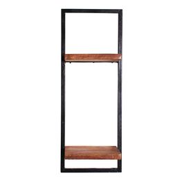 Pharao24.de Loft Design Regal aus Mangobaum Massivholz und Metall h&auml;ngend