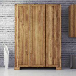 Pharao24.de Schlafzimmer Kleiderschrank aus Wildeiche Massivholz 3 T&uuml;ren 135x190x45 cm Pharao24