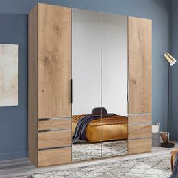 Pharao24.de Kleiderschrank mit Spiegelt&uuml;ren und sechs Schubladen Made in Germany