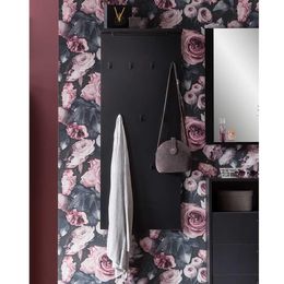 Pharao24.de Wandgarderobe Paneel in Schwarz durchgehender R&uuml;ckwand