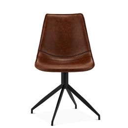 Pharao24.de Drehbare K&uuml;chenst&uuml;hle in Braun Kunstleder modern (2er Set)