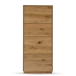 Pharao24.de Wildeiche massiv Highboard in modernem Design 145 cm hoch