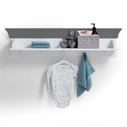 Pharao24.de Wandh&auml;ngeregal f&uuml;r Babyzimmer Wei&szlig; Kiefer massiv