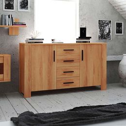 Pharao24.de Wohnzimmer Sideboard aus Kernbuche massiv ge&ouml;lt
