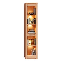 Pharao24.de B&uuml;cherregal mit Beleuchtung in Kernbuchefarben 203 cm hoch