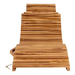 Pharao24.de Outdoor Liege aus Teak Massivholz zusammenklappbar