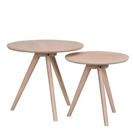 Pharao24.de Beistelltische in Eiche White Wash lackiert Skandi Design (zweiteilig)