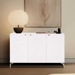 Pharao24.de Sideboard Kommode in Wei&szlig; mit Vierfu&szlig;gestell aus Metall