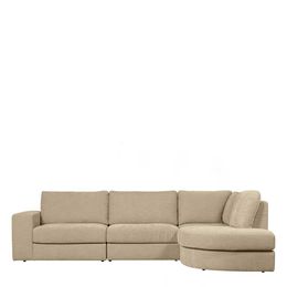 Pharao24.de Ecksofa in Beige Stoff in modernem Design 301 cm breit