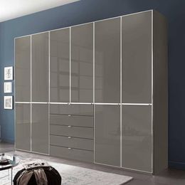 Pharao24.de Kleiderschrank Schlafzimmerkleiderschrank mit Dreht&uuml;ren in Braun
