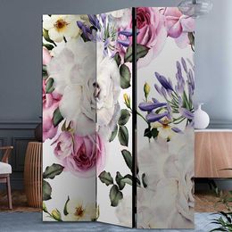 Pharao24.de Paravent Umkleide in Pastell Bunt Rosen Motiv