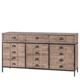 Pharao24.de Gro&szlig;e Kommode aus Eiche antik Recyclingholz 160 cm breit