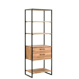 Pharao24.de Standregal Wohnzimmerregal mit zwei Schubladen im Industry und Loft Stil