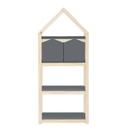 Pharao24.de Kinderregal Babyzimmer Regal in Kieferfarben und Grau