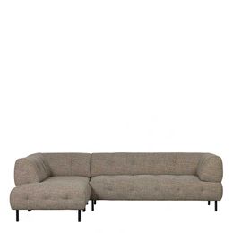 Pharao24.de Hellbraun meliertes L Sofa aus Strukturstoff 45 cm Sitzh&ouml;he
