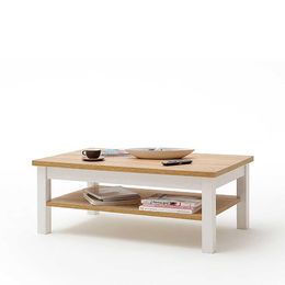 Pharao24.de Wohnzimmer Tisch in Wei&szlig; und Eiche Optik Landhaus Design