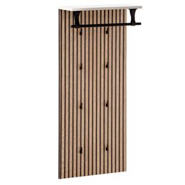 Pharao24.de Garderobe Flurgarderobe mit 8 Kleiderhaken in Paneeloptik