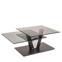 Pharao24.de Wohnzimmer Glastisch mit schwenkbaren Tischplatten 43 cm hoch