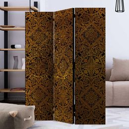 Pharao24.de Spanische Wand mit Ornament Muster Goldfarben & Schwarz