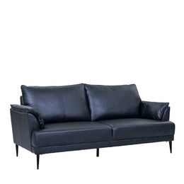 Pharao24.de Leder Sofa Sofa mit Fu&szlig;gestell aus Metall aus Echtleder