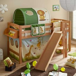 Pharao24.de Buche Halbhochbett im Zootier Design Rutsche