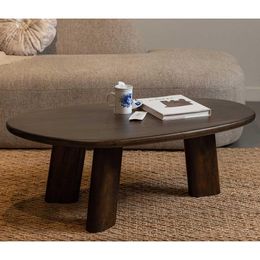 Pharao24.de Wohnzimmer Tisch Walnussbraun in modernem Design 110 cm breit