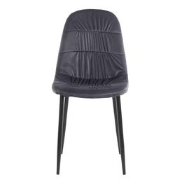Pharao24.de Esszimmer Polsterst&uuml;hle in Grau Samt Metallgestell schwarz (2er Set)