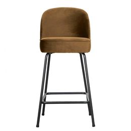 Pharao24.de Barhocker Samt Metall im Retrostil 64 cm Sitzh&ouml;he