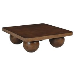 Pharao24.de Couchtisch Holztisch in quadratischer Form mit Vierfu&szlig;gestell