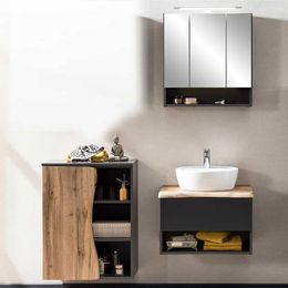 Pharao24.de Modernes Badezimmerset im Landhausstil Baumkante NB (dreiteilig)
