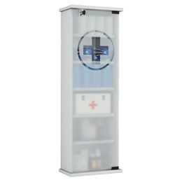 Pharao24.de Este Hilfe Schrank mit Sicherheitsglas T&uuml;r die Wandmontage