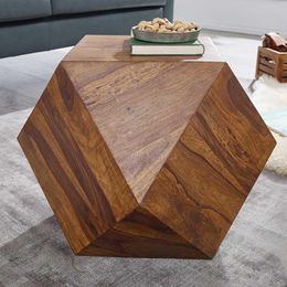 Pharao24.de Massivholz Design Couchtisch 57x43x57 cm Sheeshamfarben