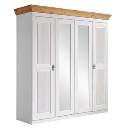 Pharao24.de Schlafzimmerschrank Holzkleiderschrank im Landhausstil mit Spiegeln
