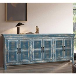 Pharao24.de Sideboard Kommode handbemalt mit Metallgriffen