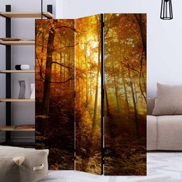 Pharao24.de Herbstmotiv Paravent im Landhausstil Leinwand und Holz