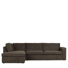 Pharao24.de Polsterecke in Braun Stoff modernem Design