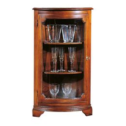 Pharao24.de Kleine Eck-Vitrine in Nussbaumfarben italienisches Design