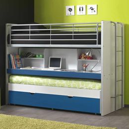 Pharao24.de Hochbett mit Ausziehbett Schreibtisch