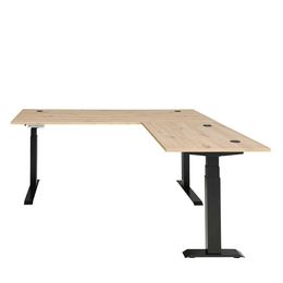 Pharao24.de Eck Computertisch h&ouml;henverstellbar 185 cm breit und 177 cm tief