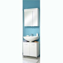 Pharao24.de Badm&ouml;belset Badezimmerm&ouml;bel Set in modernem Design und Wei&szlig; (zweiteilig)