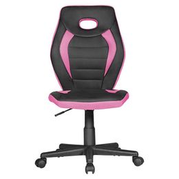 Pharao24.de M&auml;dchen Drehstuhl in Pink und Schwarz h&ouml;henverstellbar