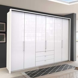 Pharao24.de Panorama Kleiderschrank in Wei&szlig; glasbeschichtet