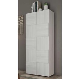 Pharao24.de Garderobenschrank modern in Eukalyptusfarben 3D Front