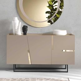 Pharao24.de Luxus Sideboard in Taupe und Bronzefarben 160 cm breit