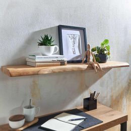 Pharao24.de Baumkanten Wandboard aus Akazie Massivholz 26 cm tief