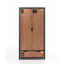 Pharao24.de Jugendzimmerschrank in Braun Schwarz modern