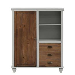 Pharao24.de Kommode Highboard mit drei Schubladen und Massivholzt&uuml;r