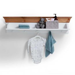 Pharao24.de Babyzimmer Regal in Wei&szlig; Kiefer massiv h&auml;ngend