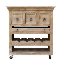 Pharao24.de Kuechenrollwagen aus Mangobaum Massivholz Shabby Chic Stil